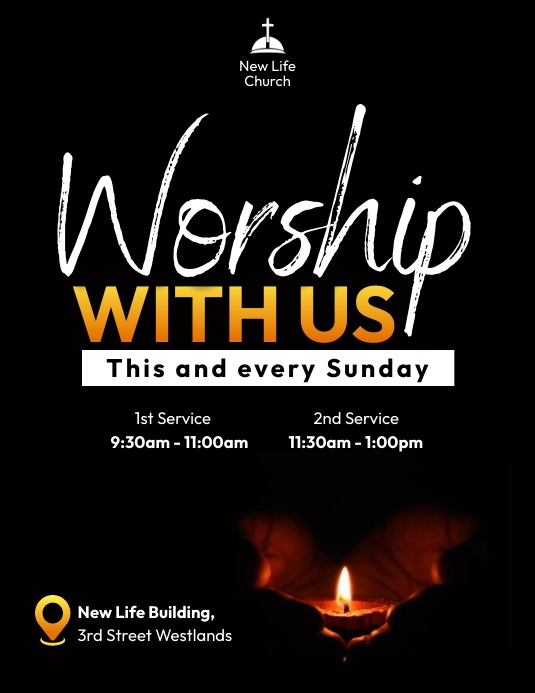 Ibadah bersama Kami Brosur Undangan Gereja Templat | PosterMyWall