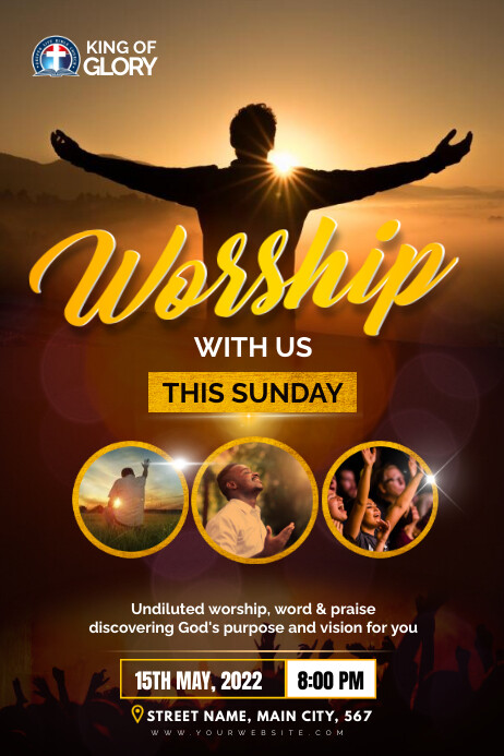 worship with us Template | PosterMyWall