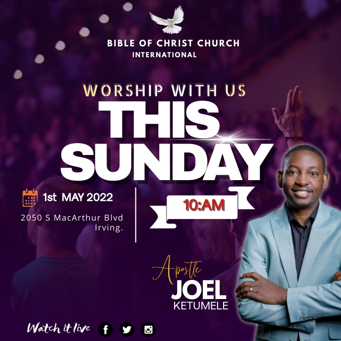worship with us every sunday Template | PosterMyWall