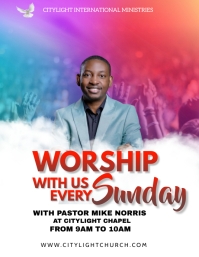 worship with us every sunday Template | PosterMyWall