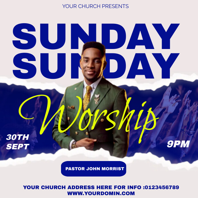worship with us every sunday Template | PosterMyWall