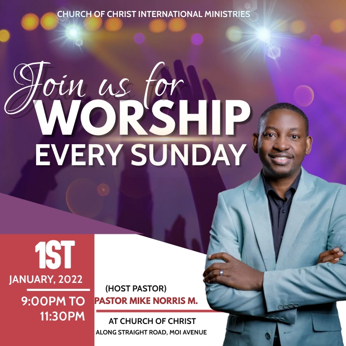 worship with us every sunday Template | PosterMyWall
