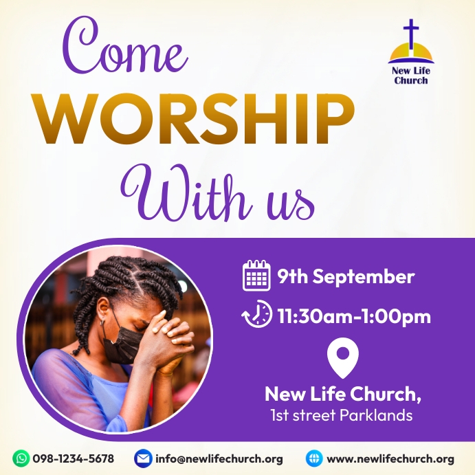 Copy of Worship with us flyers | PosterMyWall
