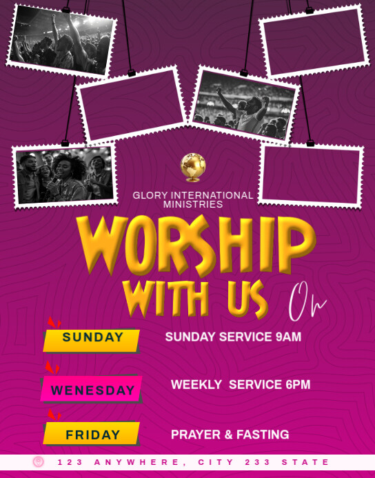 Copy of Worship With Us Poster/wallboard | PosterMyWall