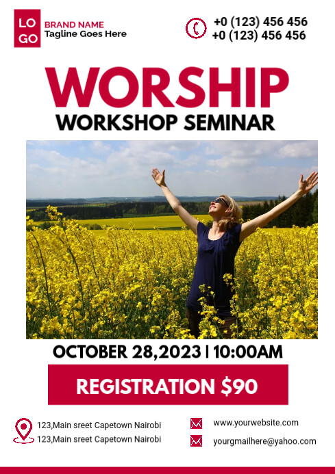 Copy of worship workshop seminar flyer template | PosterMyWall