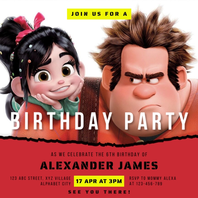 Copy of Wreck It Ralph Birthday Invitation | PosterMyWall