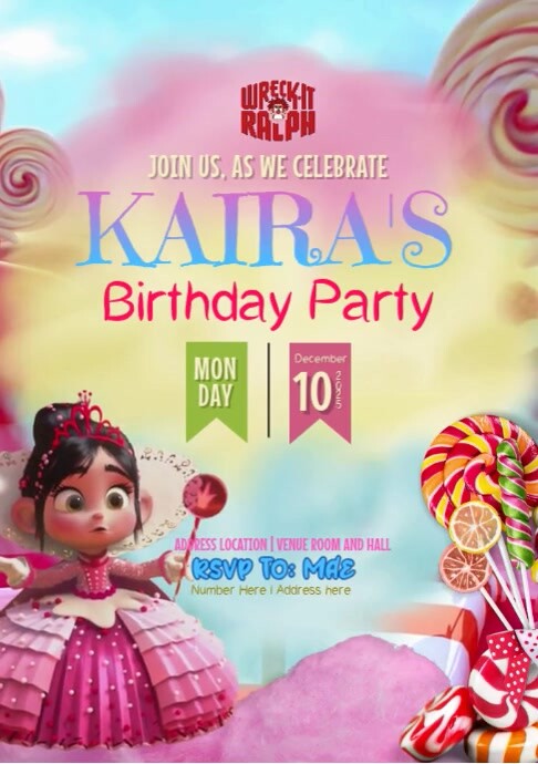 Plantilla de Wreck It Ralph Birthday Invitation | PosterMyWall