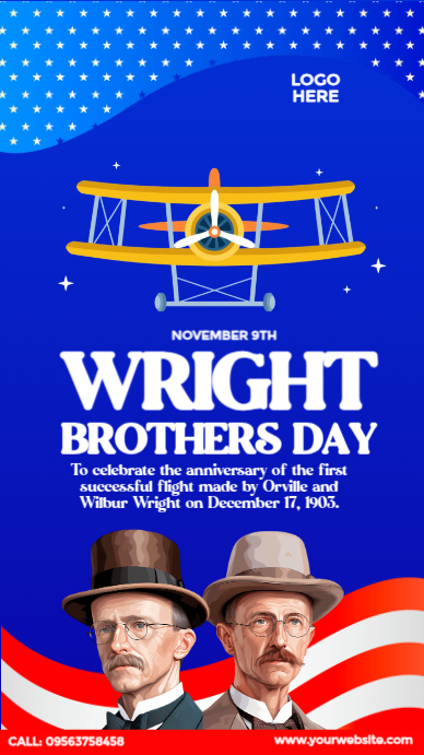 Modèle Wright Brothers Day Template | PosterMyWall
