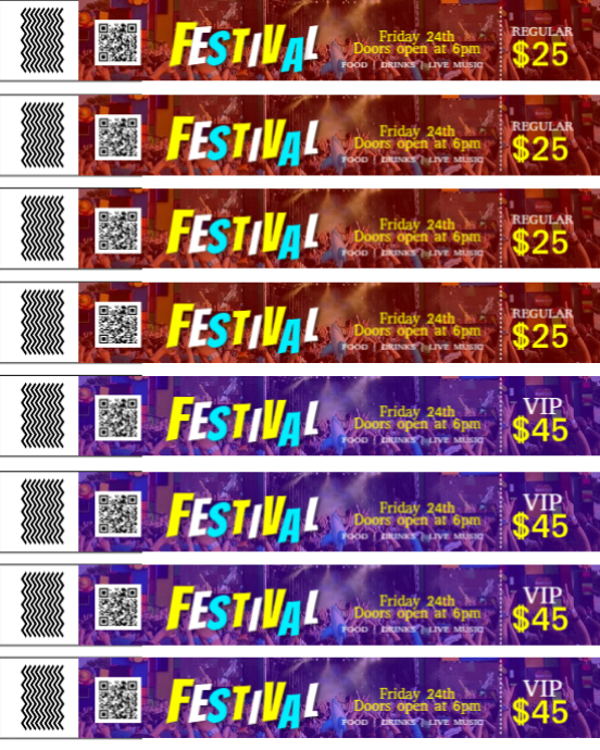 Copy of Wristband ticket bracelet festival access pass concert event ...