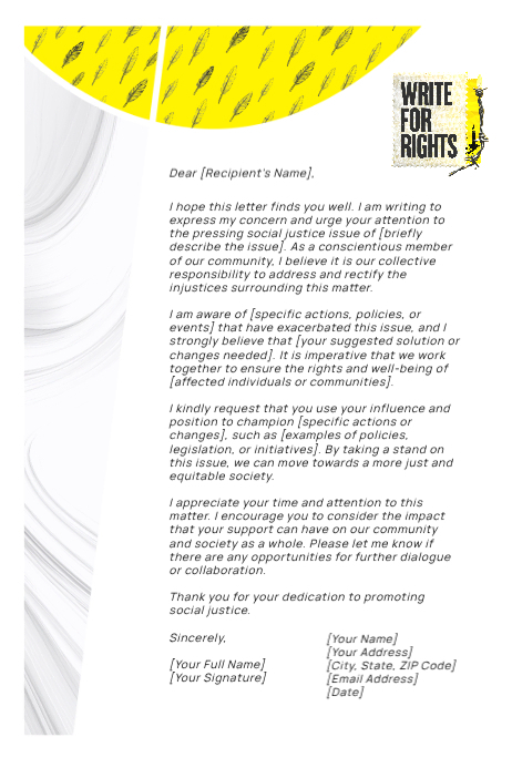 Write for Rights Letterhead Template | PosterMyWall