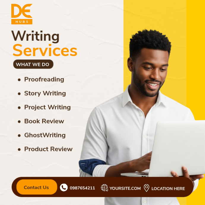 Writing Services Promotion Poster Template | PosterMyWall