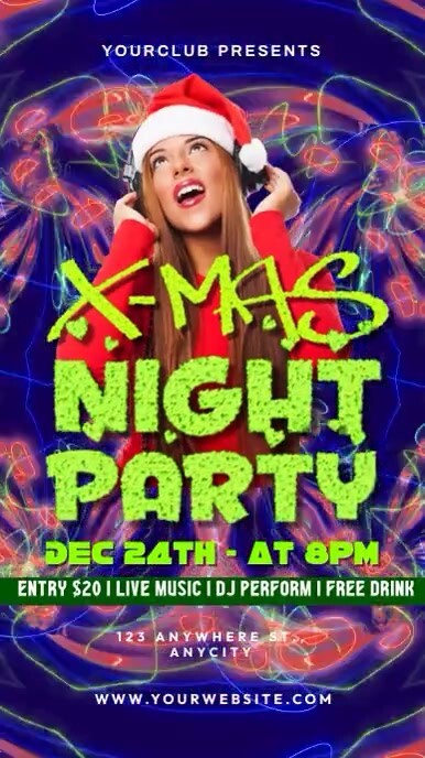 X-Mas Night Party Template | PosterMyWall