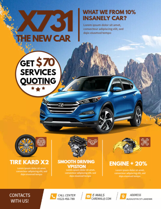 X731 The New Car ads Template | PosterMyWall