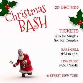 Christmas bash party Template | PosterMyWall