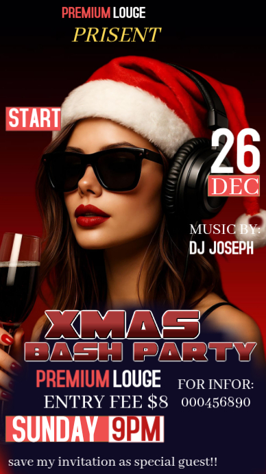 Xmas bash party flyer design Template | PosterMyWall