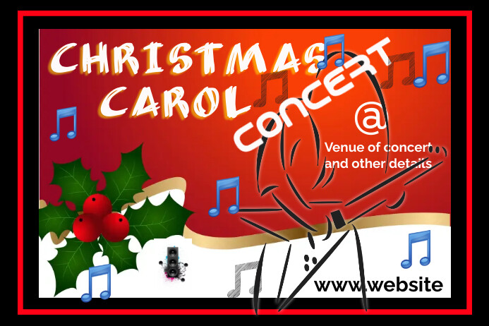 Xmas Carol concert invitation Template | PosterMyWall
