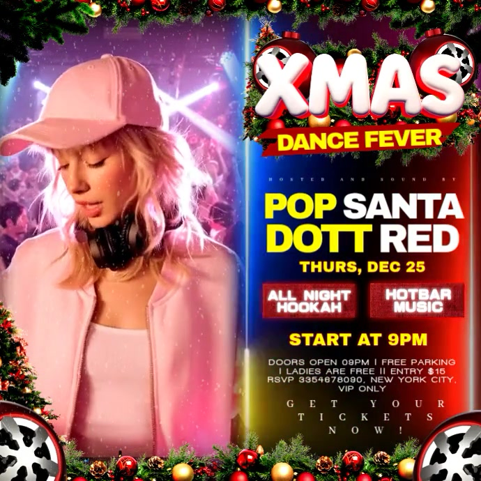 XMAS Dance Fever DJ Night Template | PosterMyWall