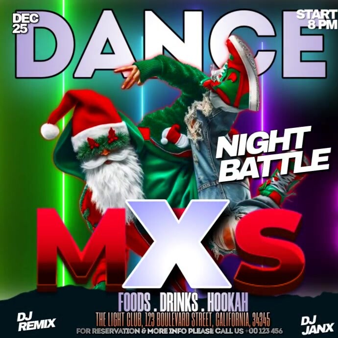 Xmas Dance Night Battle Template | PosterMyWall