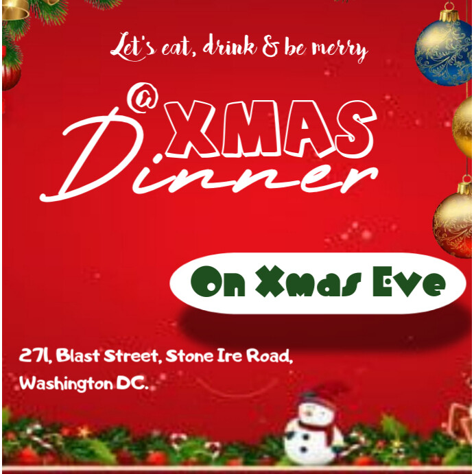 Xmas Eve Dinner Template | PosterMyWall