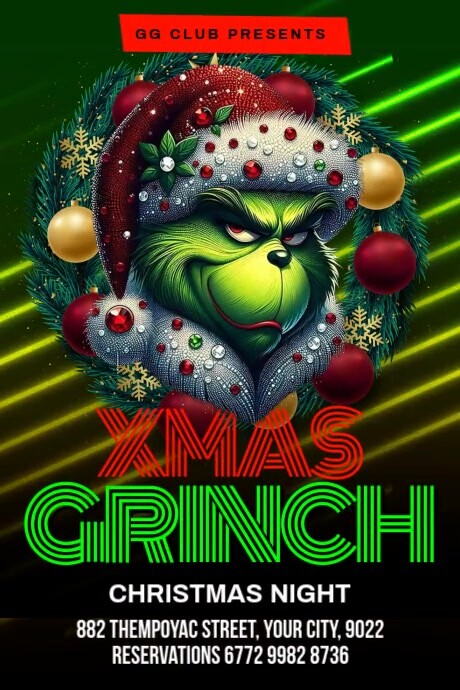 Xmas Grinch Template | PosterMyWall
