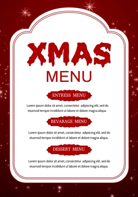 Xmas Menu Flyer Template | PosterMyWall