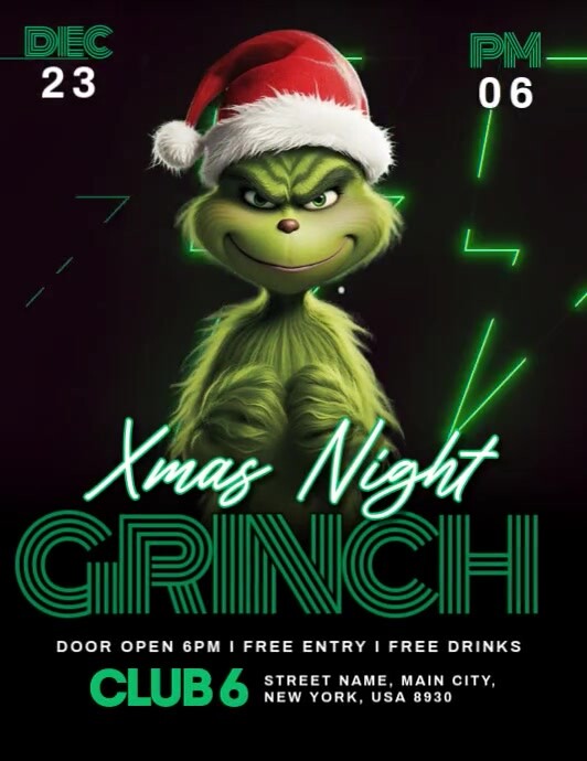 Xmas Night Grinch Template | PosterMyWall