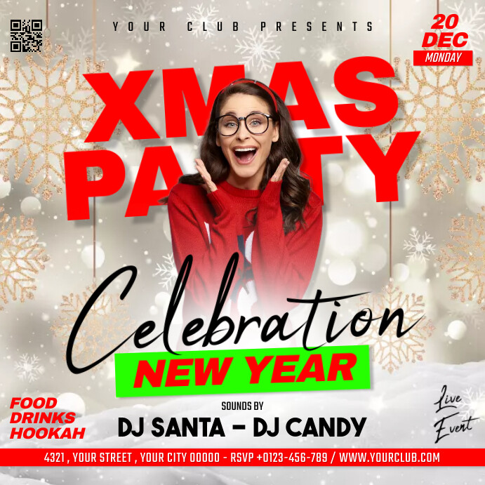 Xmas Party Celebration Template | PosterMyWall