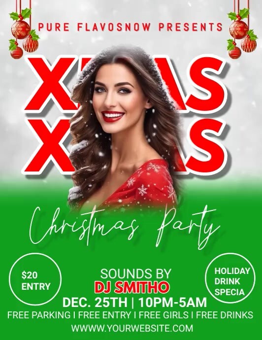 XMAS party flyer Template | PosterMyWall