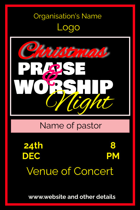 Xmas praise and worship event invitation Template | PosterMyWall