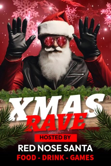 Xmas Rave Santa Template | PosterMyWall