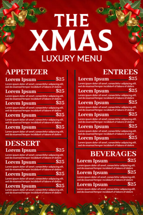Copy of XMAS Restaurant Menu | PosterMyWall