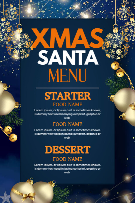 Xmas Santa Menu Template | PosterMyWall