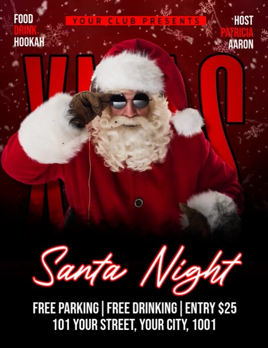 Xmas Santa Night Template | PosterMyWall