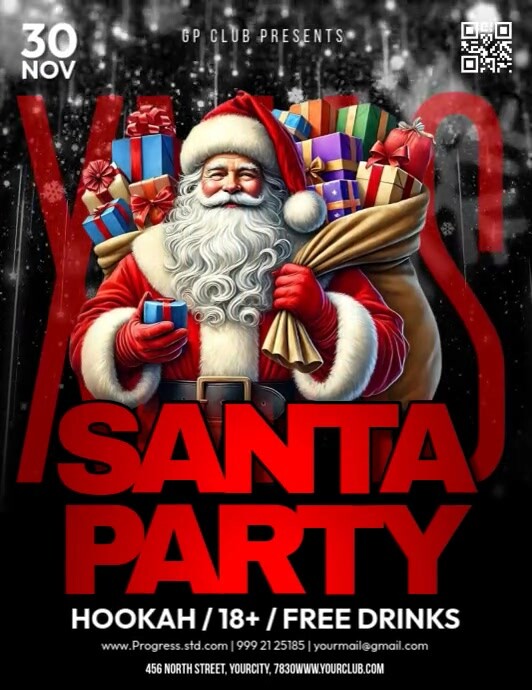 Xmas Santa Party Template | PosterMyWall