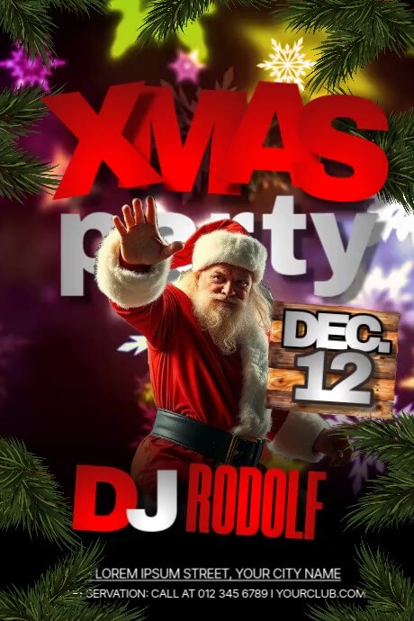 Xmas Santa Party Template | PosterMyWall