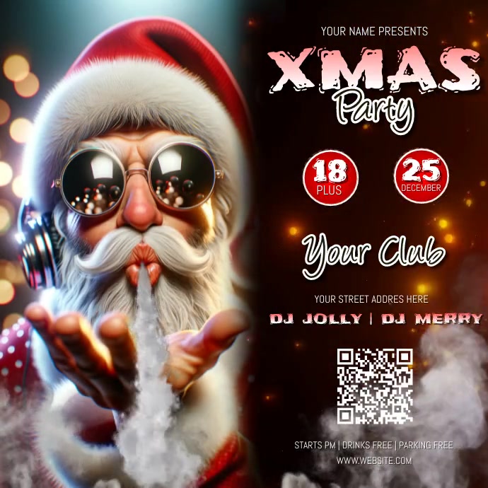 Copy of XMAS SANTA PARTY DESIGN TEMPLATE | PosterMyWall
