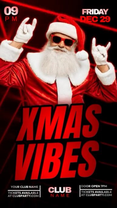 Xmas Santa Vibes Template | PosterMyWall