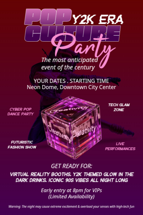 Copy of Y2K Event Poster Template | PosterMyWall
