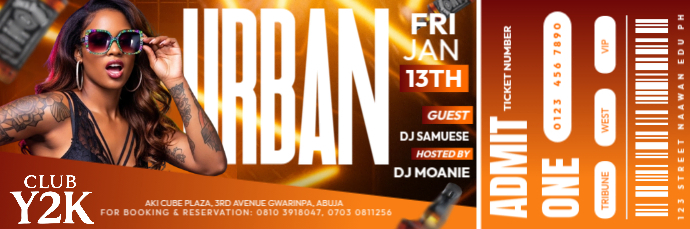 Y2K Urban Ticket Design Template | PosterMyWall