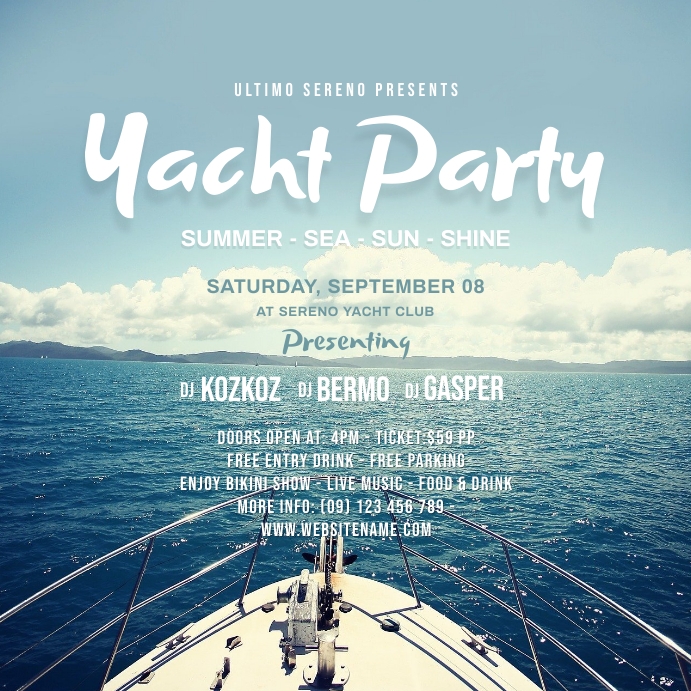 Yacht Party Instagram Post Template | PosterMyWall