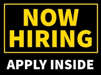 Help Wanted Apply Inside Yard sign Template | PosterMyWall