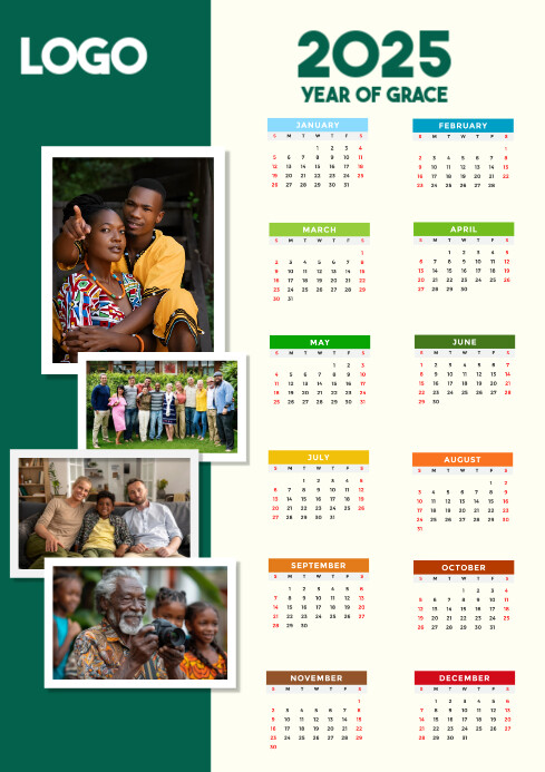 Year 2025 Calendar Template | PosterMyWall