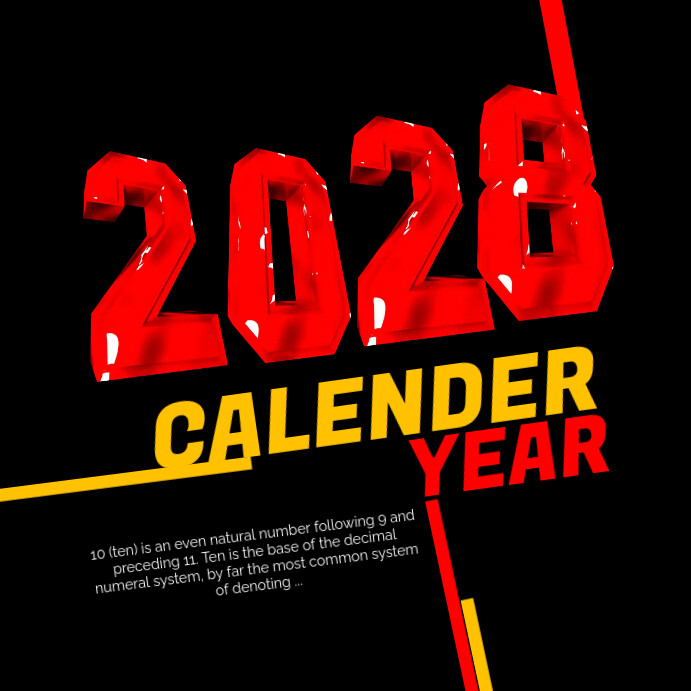 Year 2028 calendar Year Template | PosterMyWall