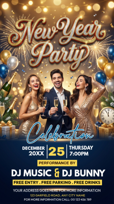Year Celebration Party Template | PosterMyWall