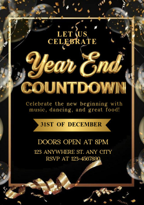 Year End Countdown Celebration Template | PosterMyWall