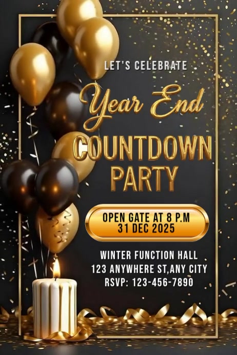 Year End Countdown Party Template | PosterMyWall