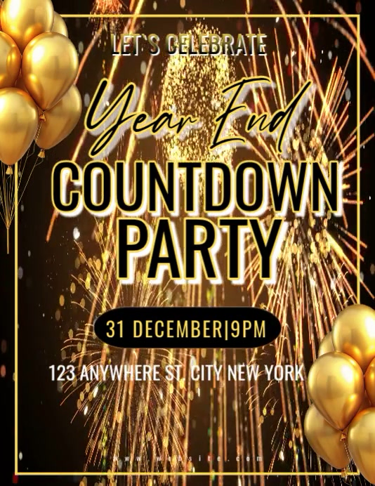 Year end countdown party flyer Template | PosterMyWall