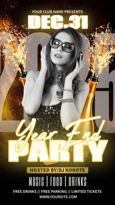 Year End Party Gold Night Template | PosterMyWall