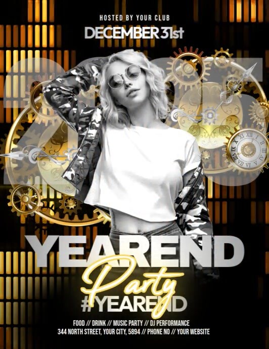 Yearend Party Gold Template | PosterMyWall