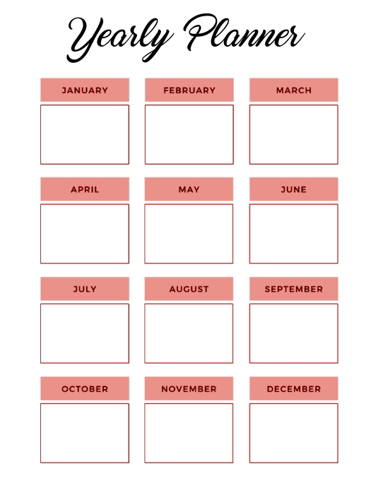 yearly Planner Template | PosterMyWall